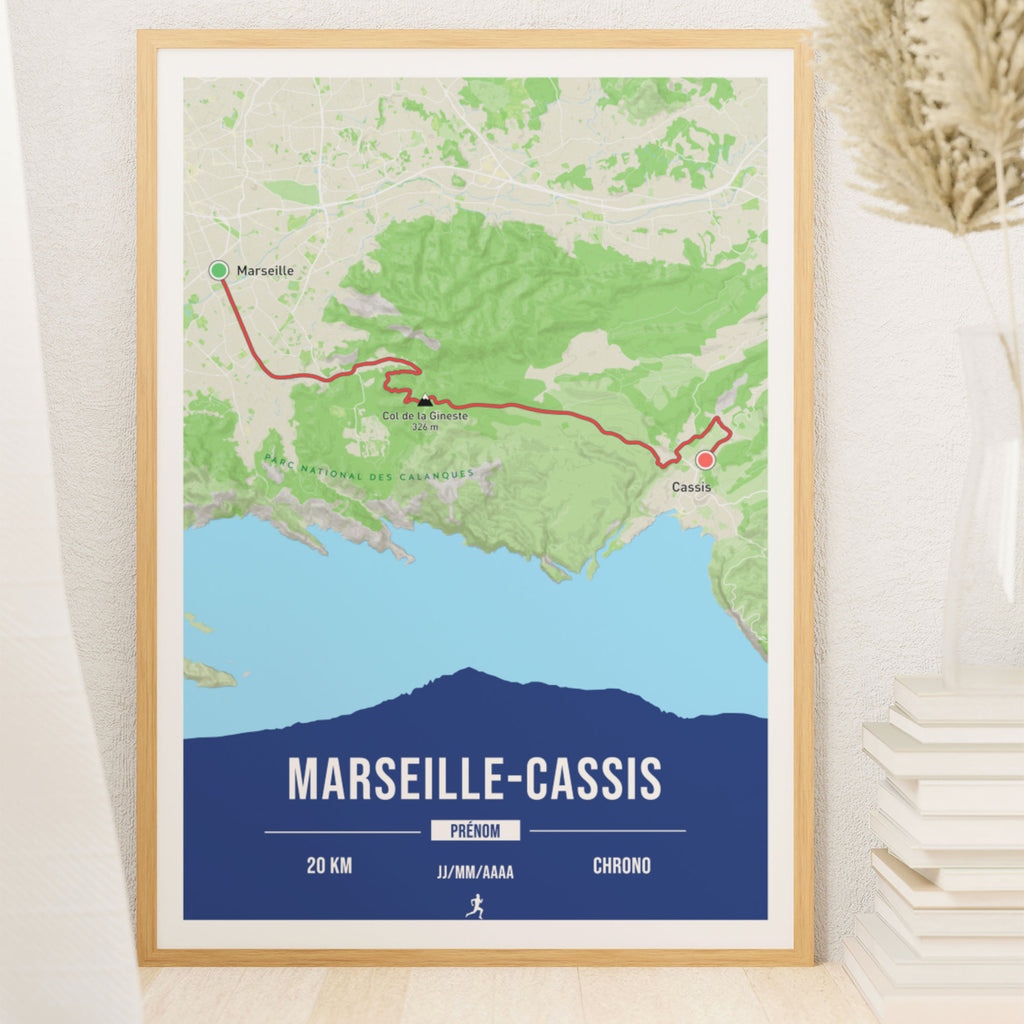 Affiche running Marseille-Cassis personnalisée