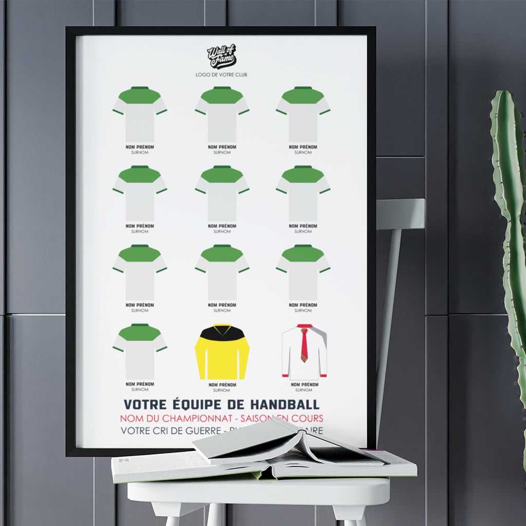 Affiche handball équipe personnalisable