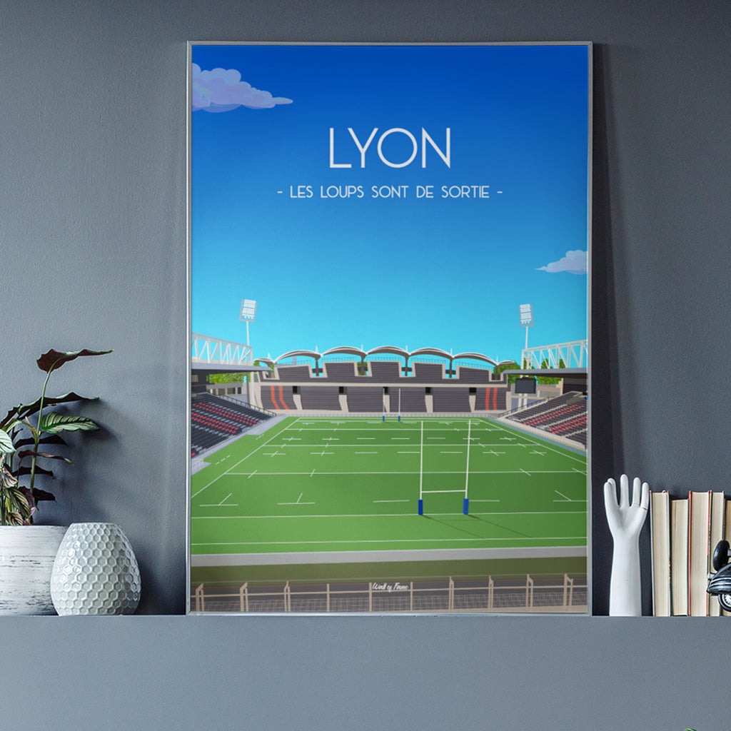 Lyon rugby poster - Rugby stadium