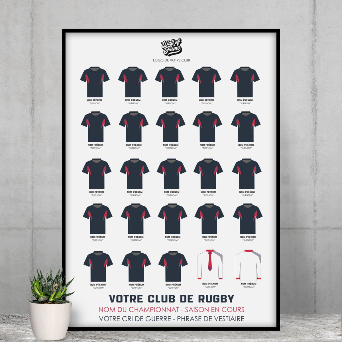 Votre club de rugby personnalisable en affiche