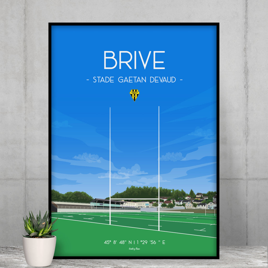 Affiche Stade de rugby personnalisable