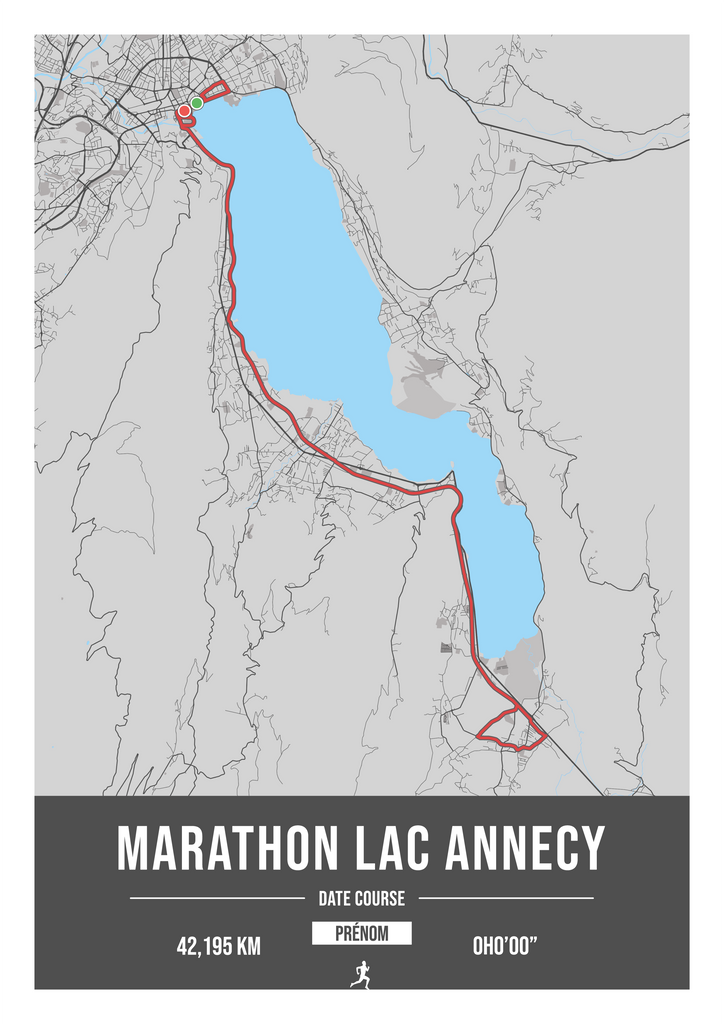 Marathon du lac d'Annecy - Affiche personnalisable