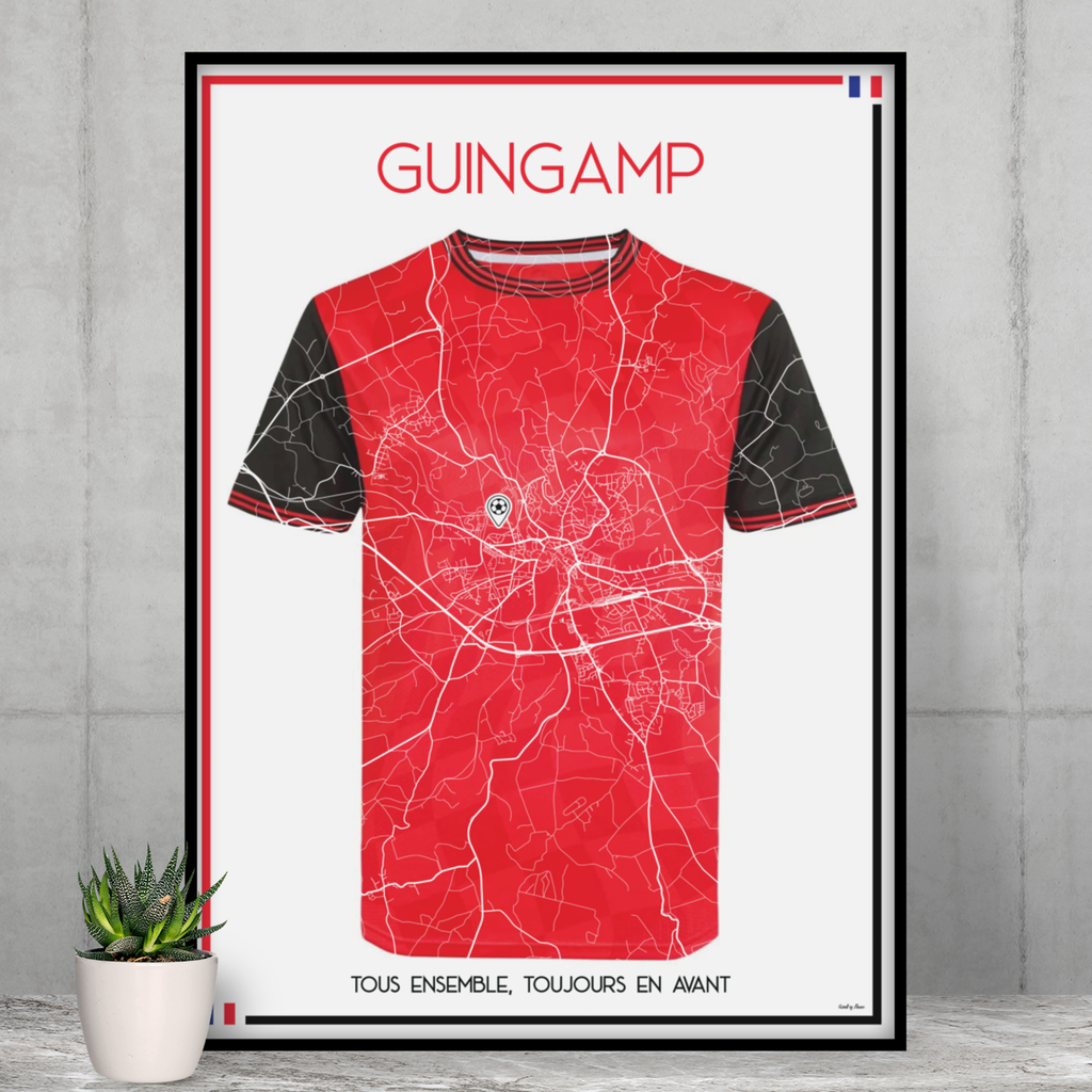 Affiche EA Guingamp - Stade maillot de foot EAG