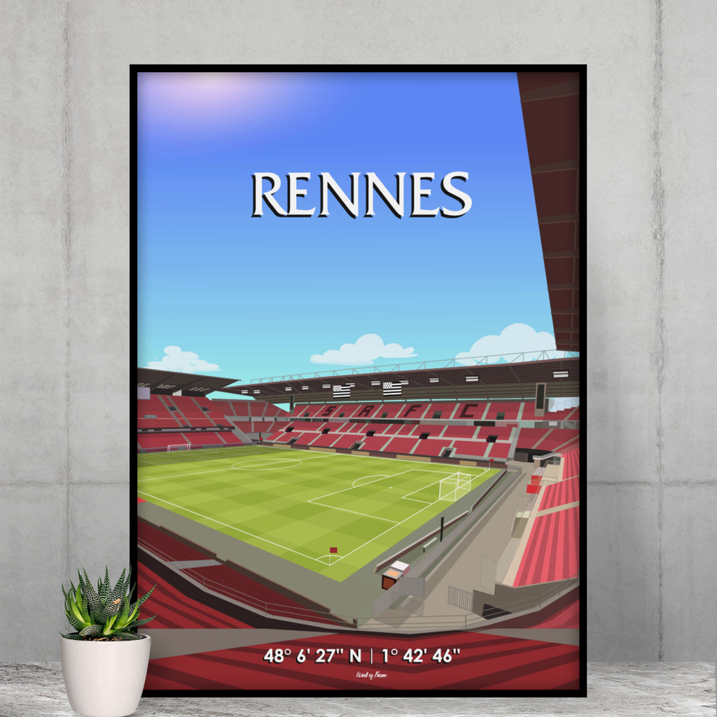Affiche stade rennais - Illustration Roazhon Park Rennes