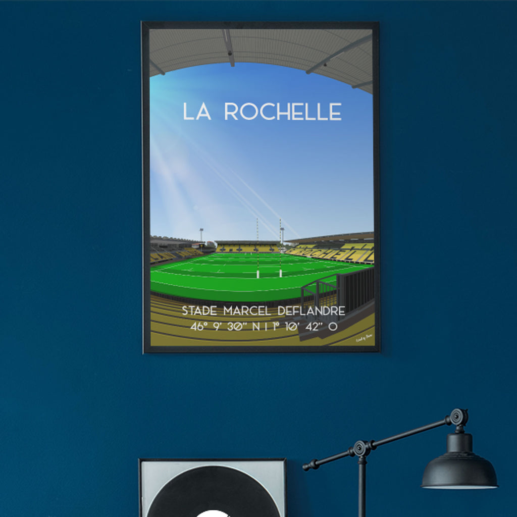 Affiche rugby La Rochelle - Poster Stade Marcel Deflandre